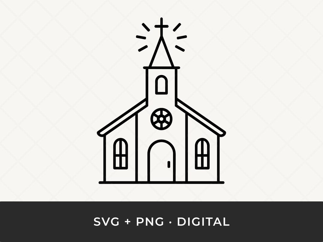 Church SVG: Chapel Outline Cut File for Cricut and Silhouette - Etsy