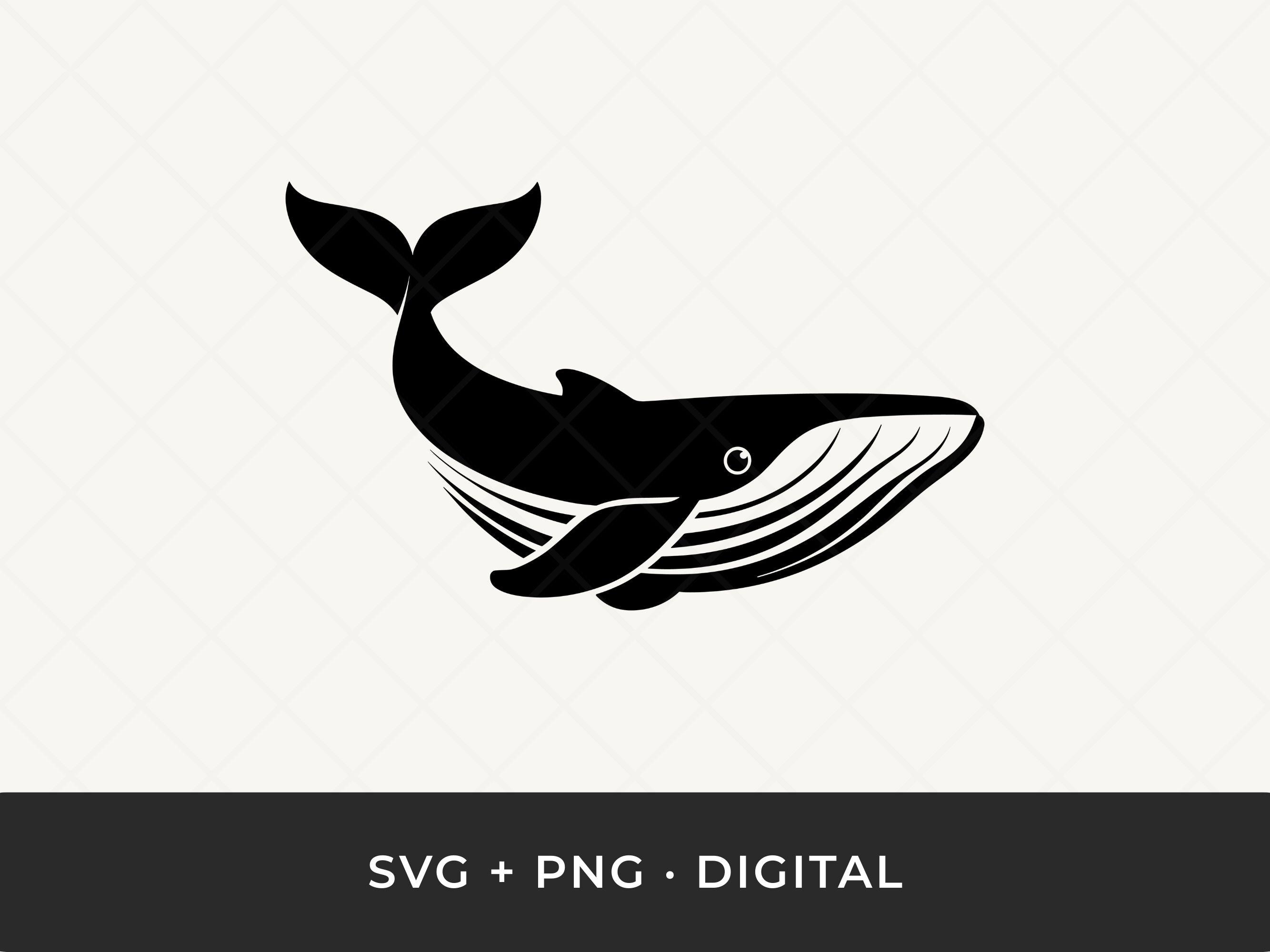 Humpback Whale SVG: Ocean Clipart, Marine Animal Silhouette Cut File ...