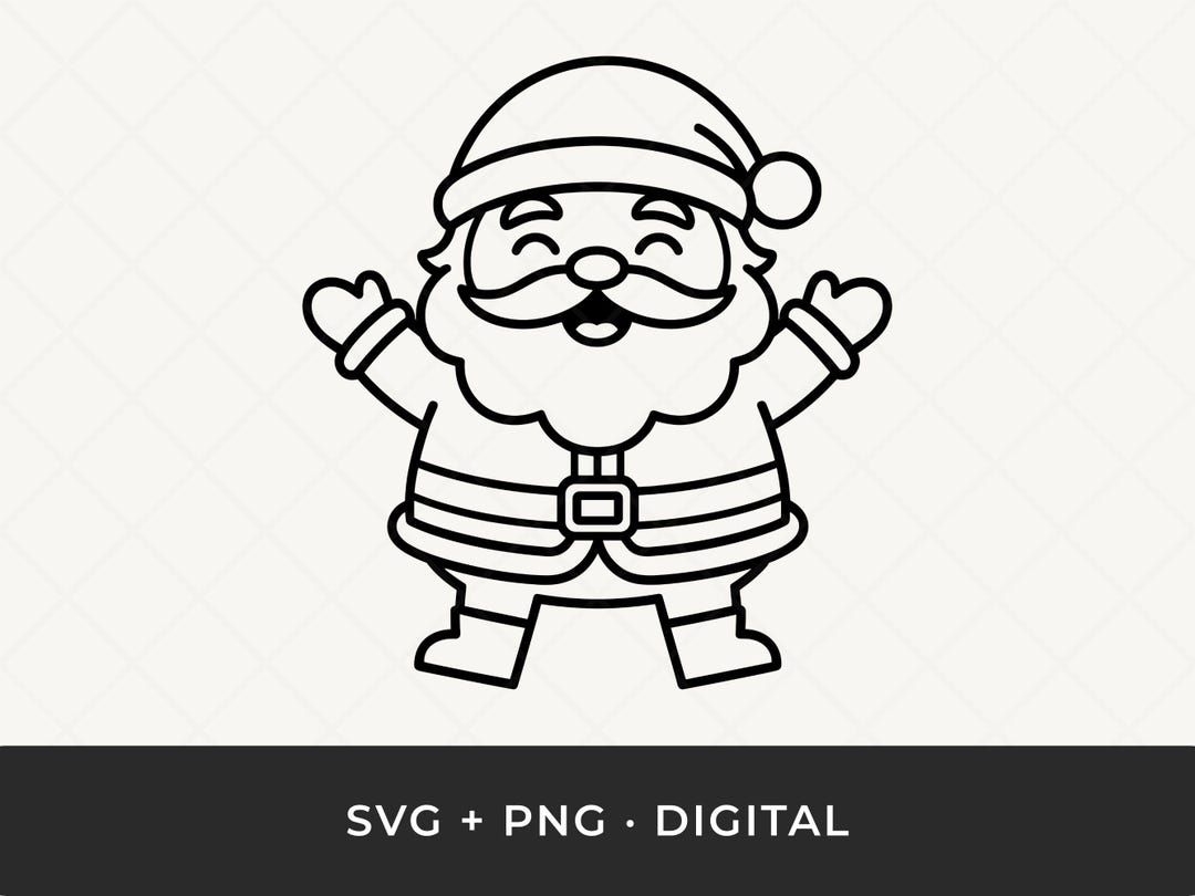 Santa Claus SVG: Christmas Outline Cut File for Cricut - Etsy