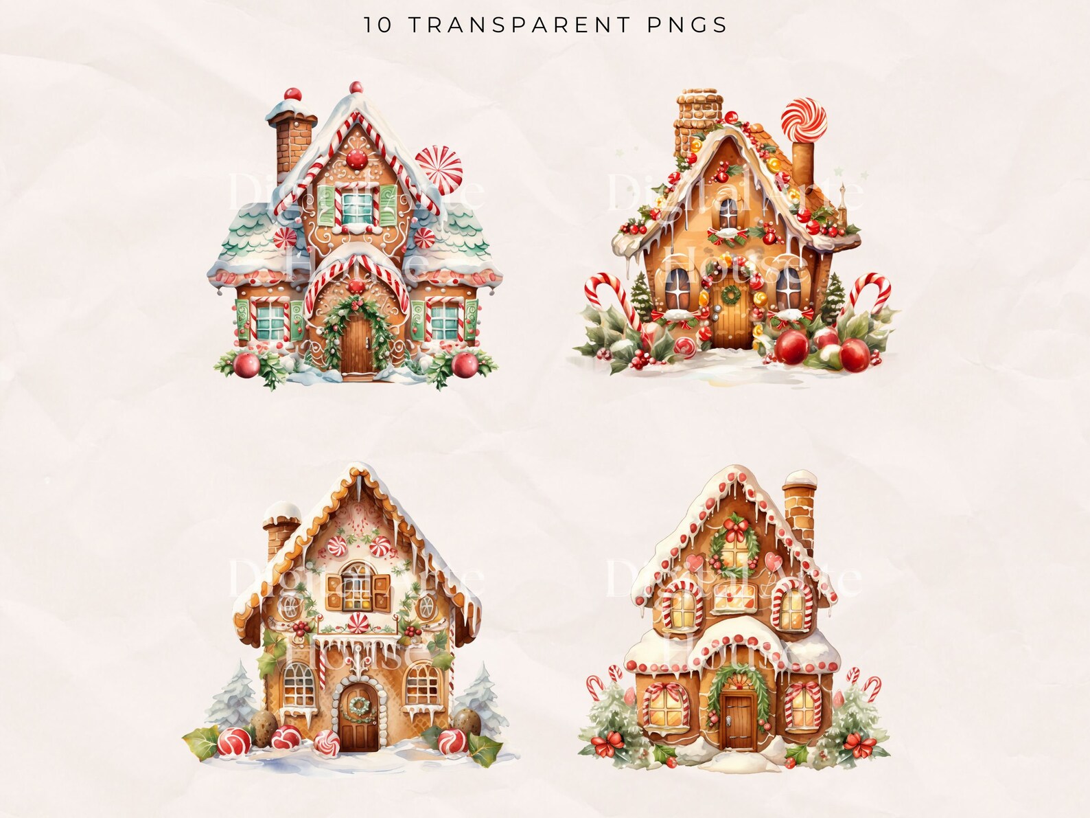 Gingerbread House Clipart Gingerbread Clipart, Commercial Use, Digital ...
