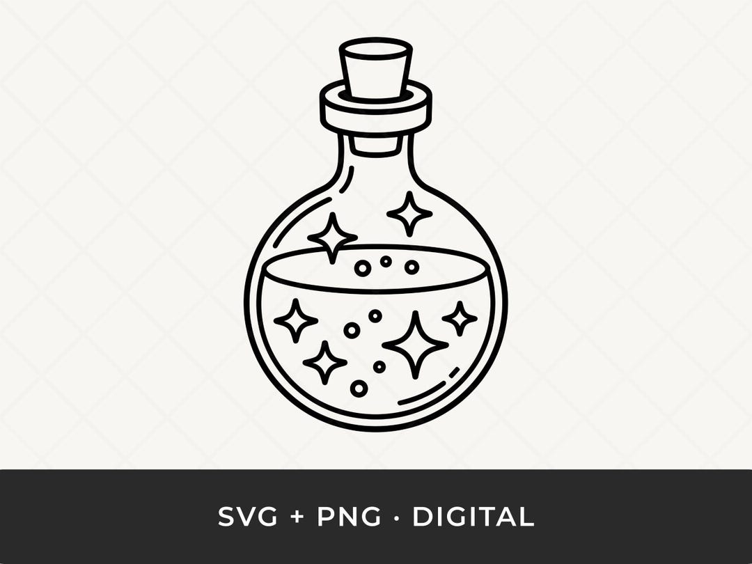 Potion Bottle SVG: Magic Outline Cut File for Cricut and Silhouette - Etsy
