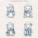 Watercolor Cute Polar Bears Clipart - Commercial Use Clip Art ...