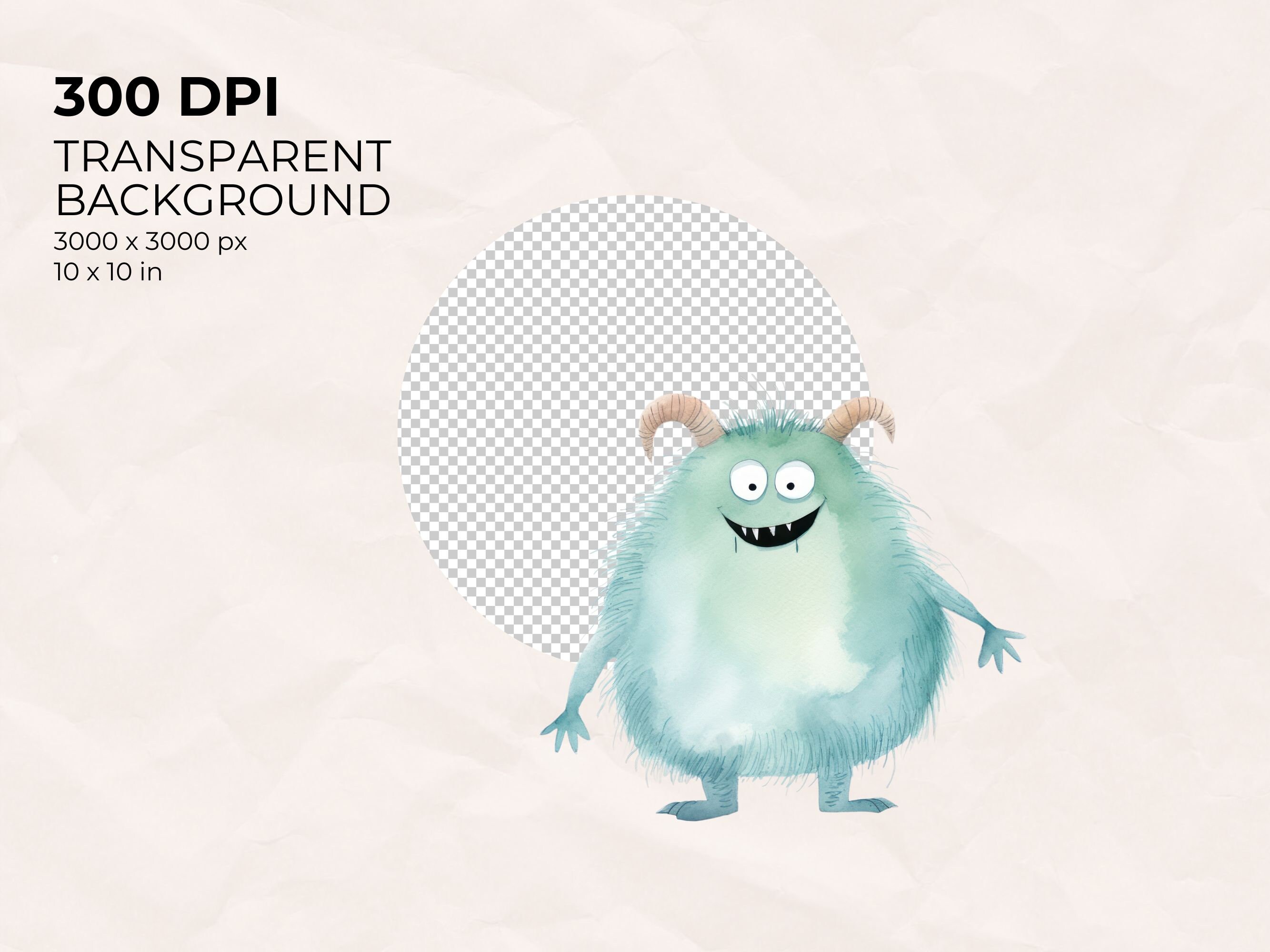 Watercolor Cute Monster Clipart Monster-png Cute Monsters - Etsy