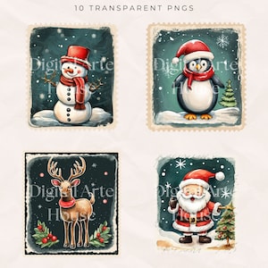 Watercolor Christmas Stamp Clipart Bundle, North Pole Clipart Bundle ...