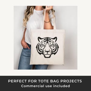 Tiger Head SVG: Wild Animal Outline Clipart, Tiger Cut File for Cricut ...
