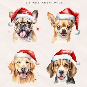 Watercolor Christmas Dog Clipart Bundle (PNG Digital Download) - Etsy