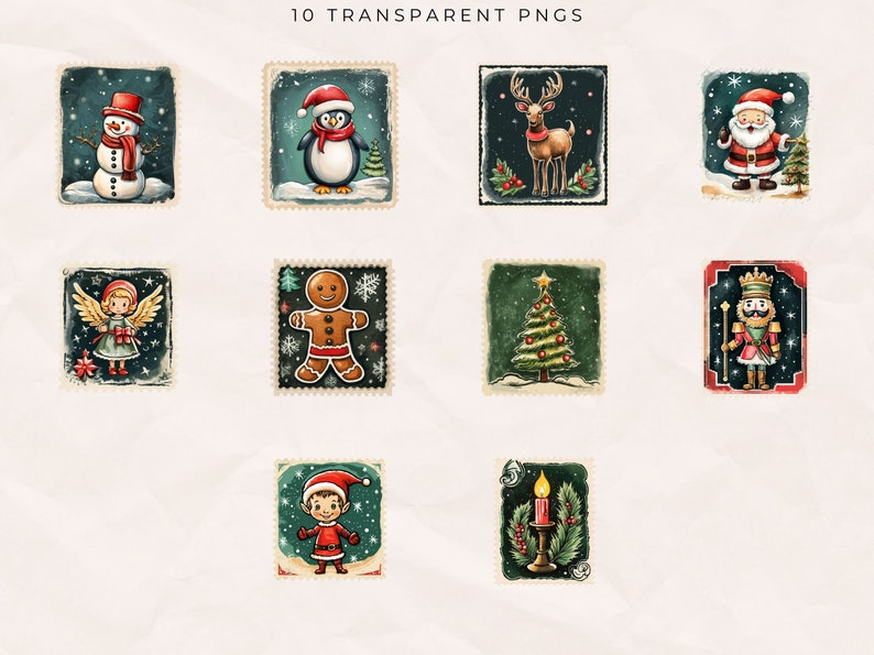 Watercolor Christmas Stamp Clipart Bundle, North Pole Clipart Bundle ...