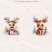Watercolor Reindeer Clipart - Cute Reindeer PNG Santa's Reindeer ...