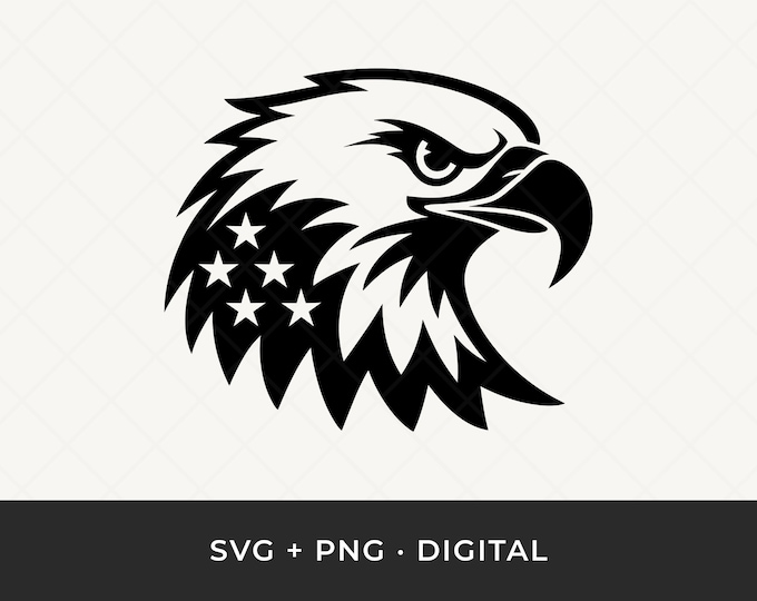 Eagle Head SVG File, Eagle Head DXF, Eagle Head Png, Bald American ...