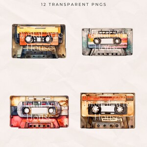 Watercolor Cassette Tapes PNG Clipart - 90s Cassette Tape PNG, Cassette ...