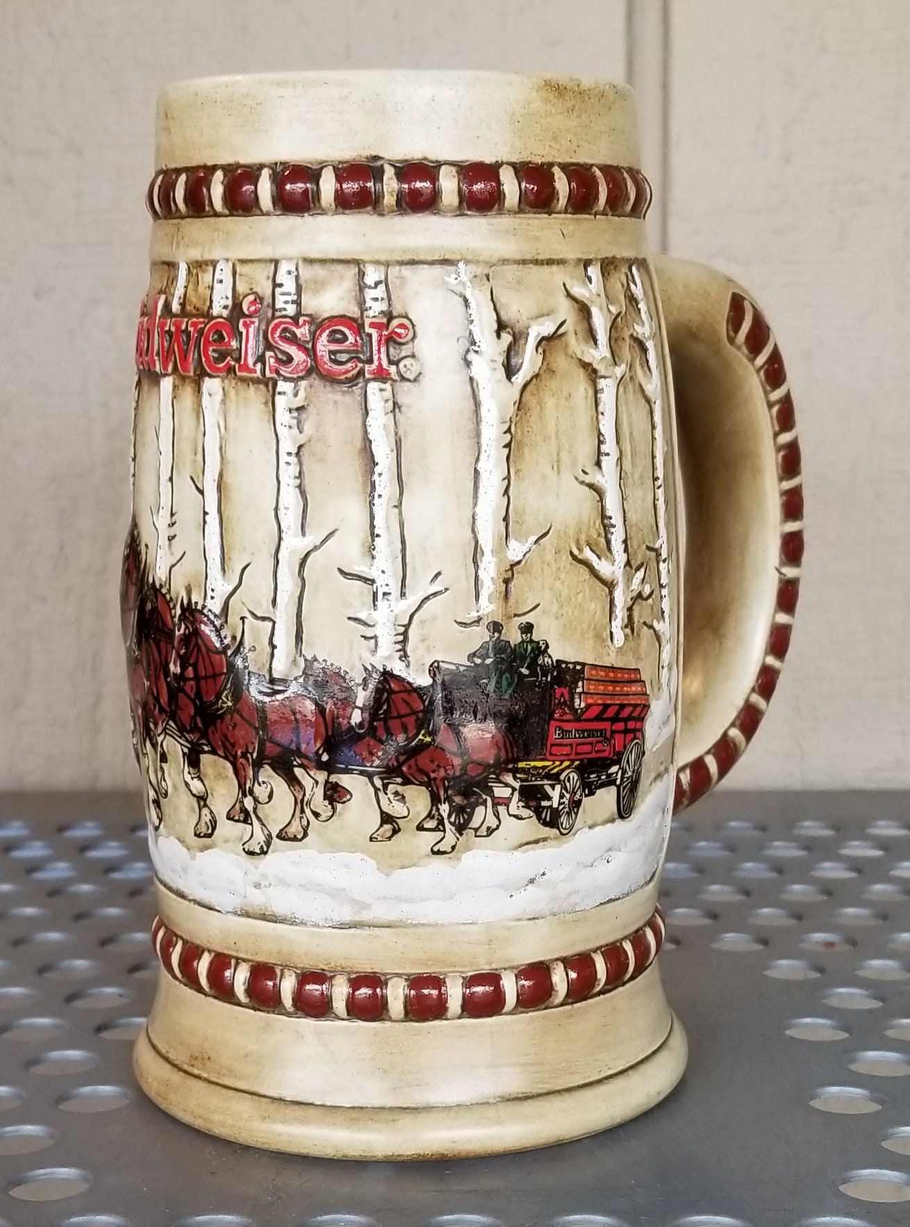 1981 Budweiser Holiday Stein, CS50 - Etsy