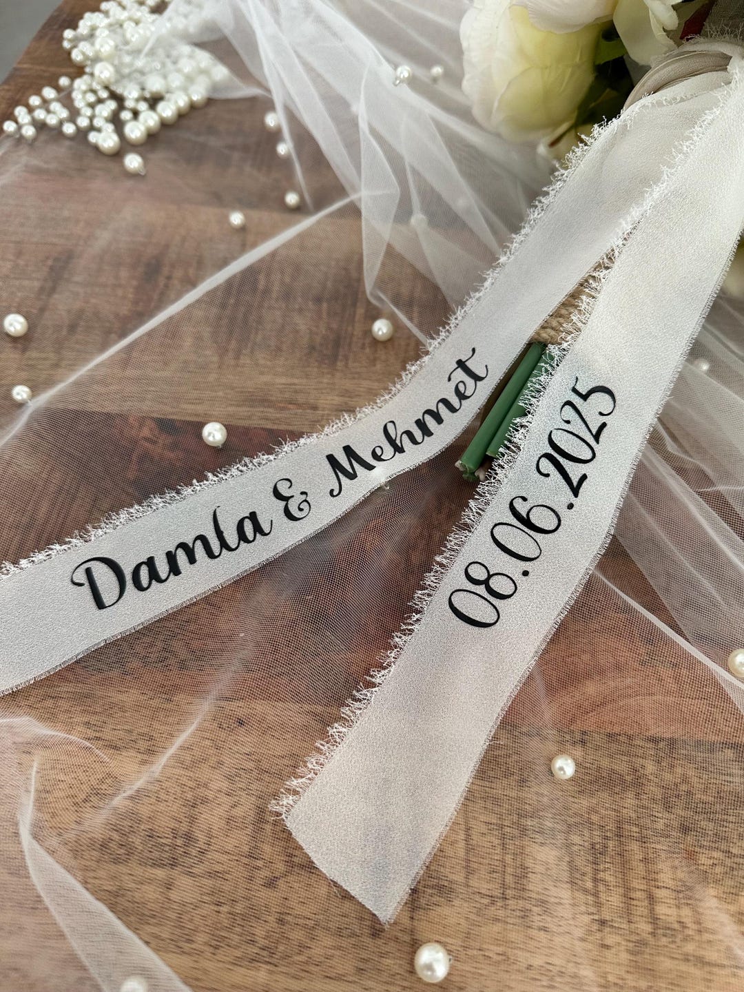 Personalized Bouquet Ribbon | Bouquet | Bridal Bouquet | Bouquet Ribbon ...