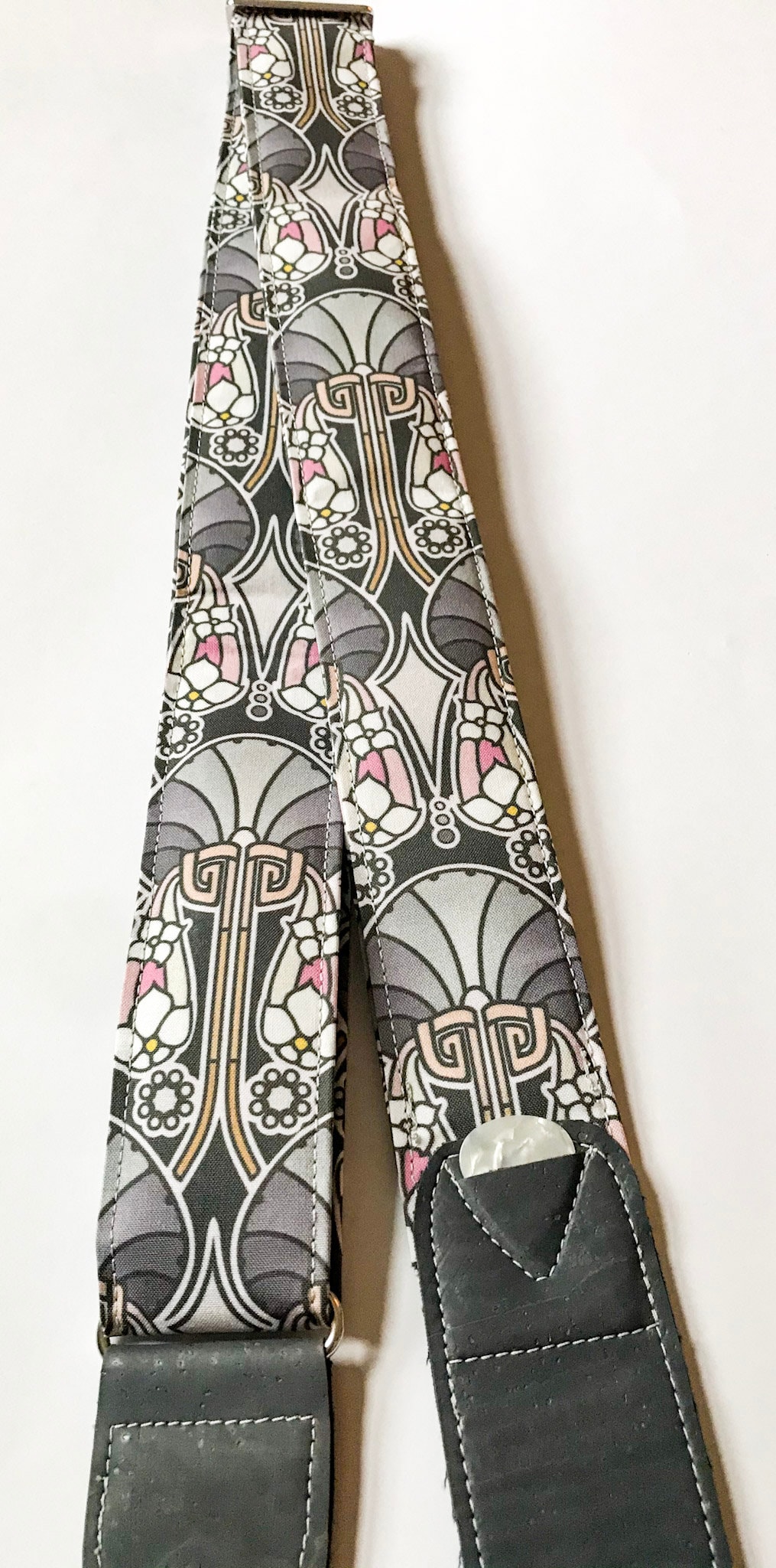 Vegan Guitar Strap art Deco Guitar Strap Handmade - Etsy