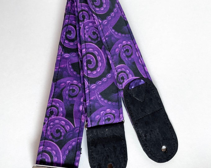 Handmade Guitar Strap / Vintage Guitar Strap, Blue Psychedelic Design ...