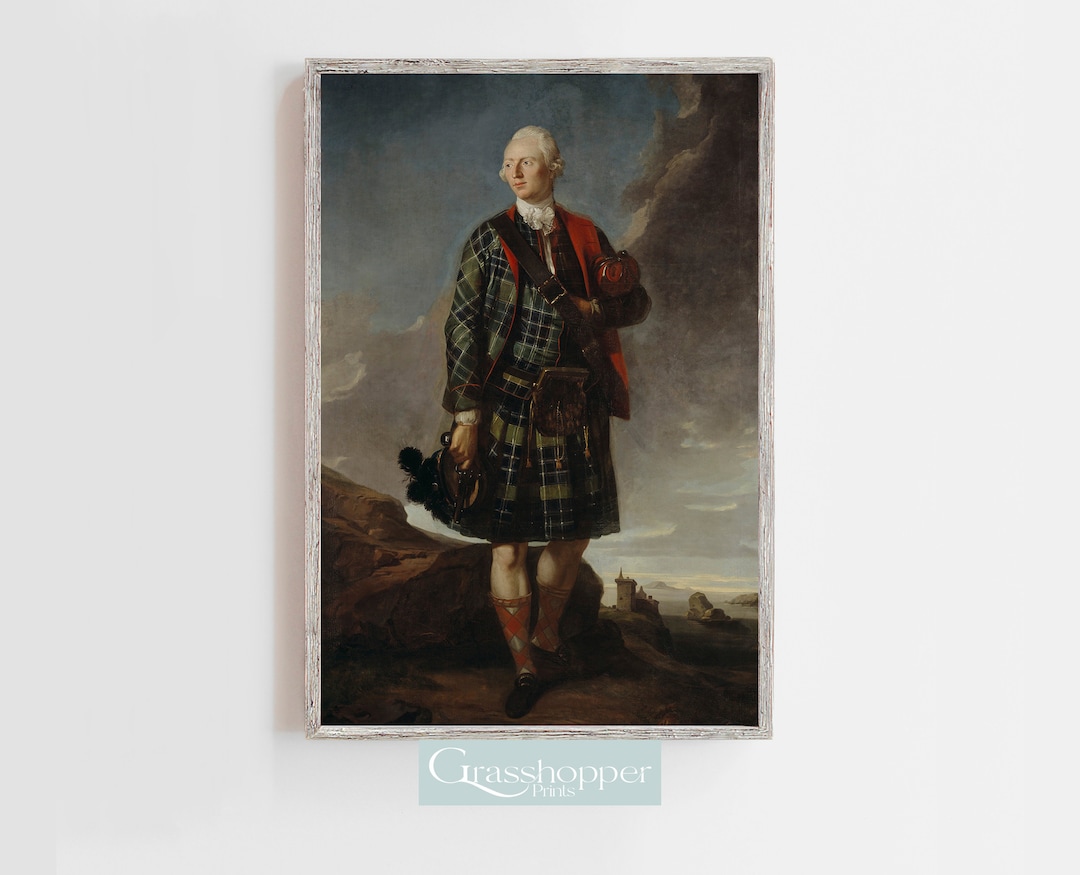 Scottish Highlander Print, Vintage Scotland Painting, Portrait of Man ...