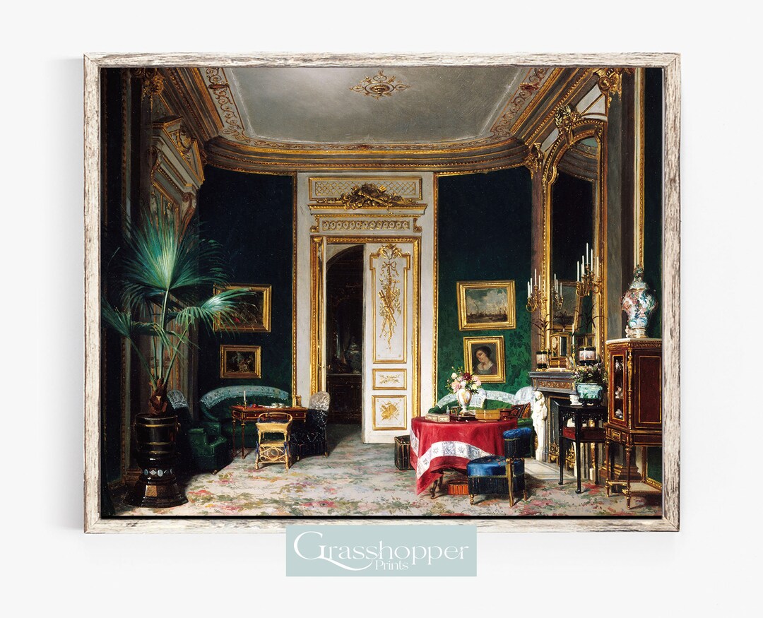 French Hotel Salon, European Interior Design, Dark Academia Wall Art ...