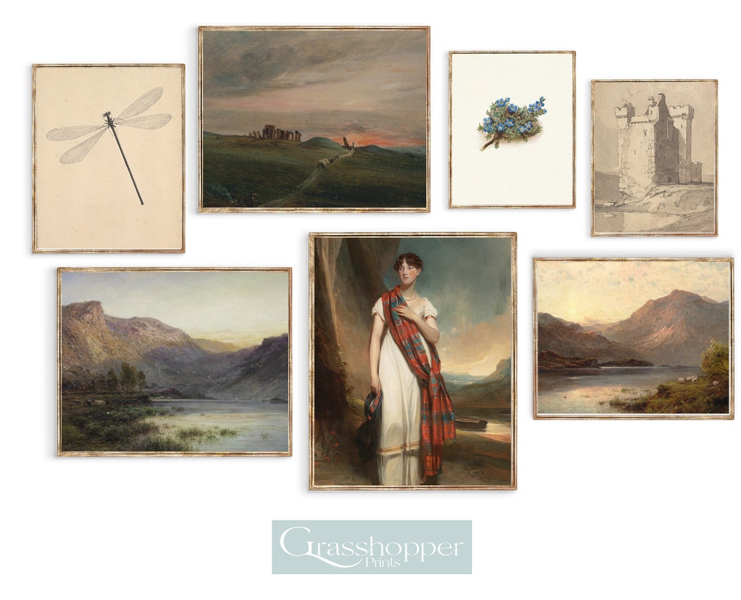Outlander Wall Art, Scotland Lady Portrait, Scottish Landscape Prints ...