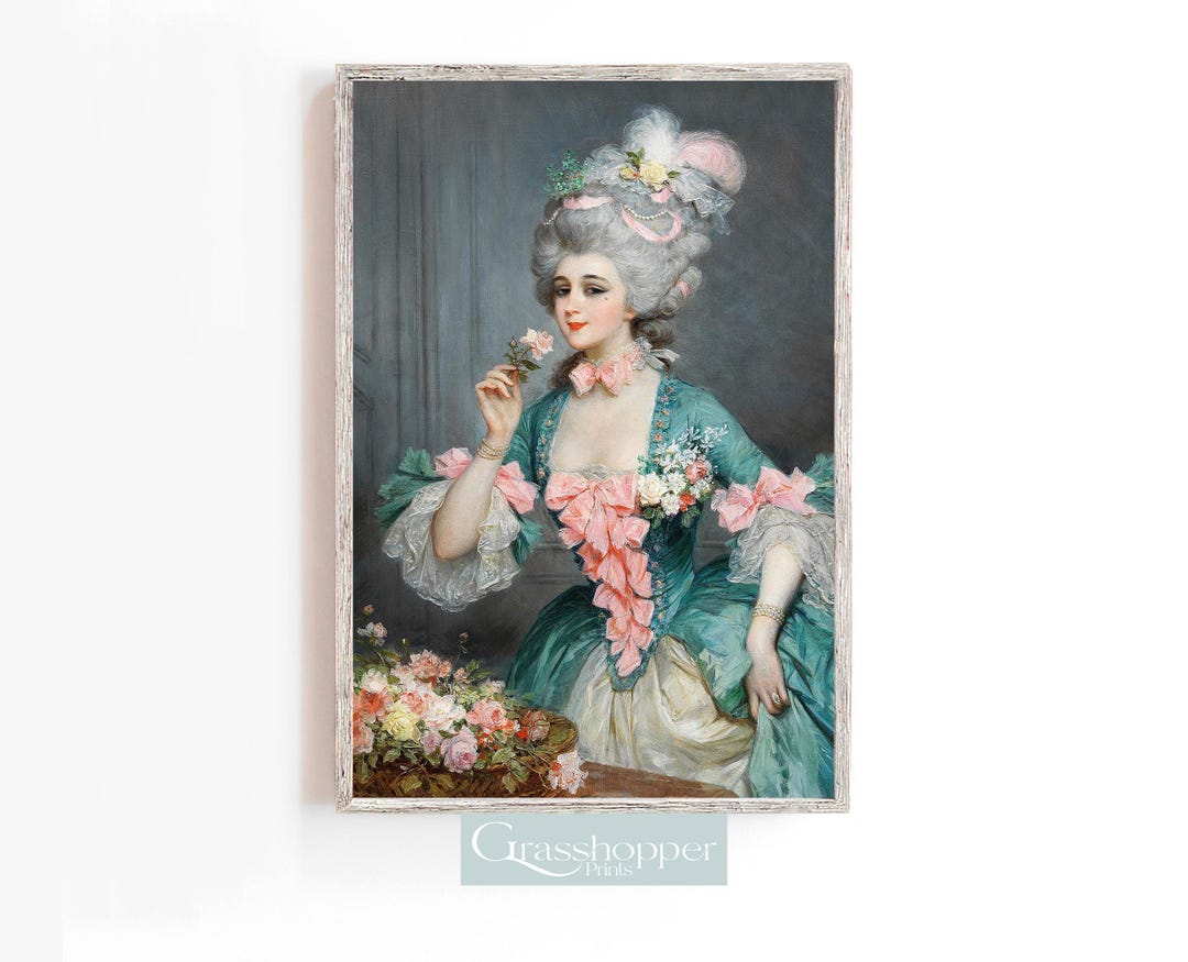 Rococo Woman Print, Queen Charlotte Portrait, Vintage Bridgerton Decor ...