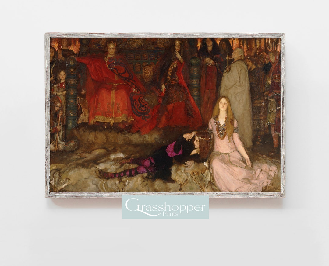 Hamlet and Ophelia Painting, Scene From Shakespeare Play, Classic ...