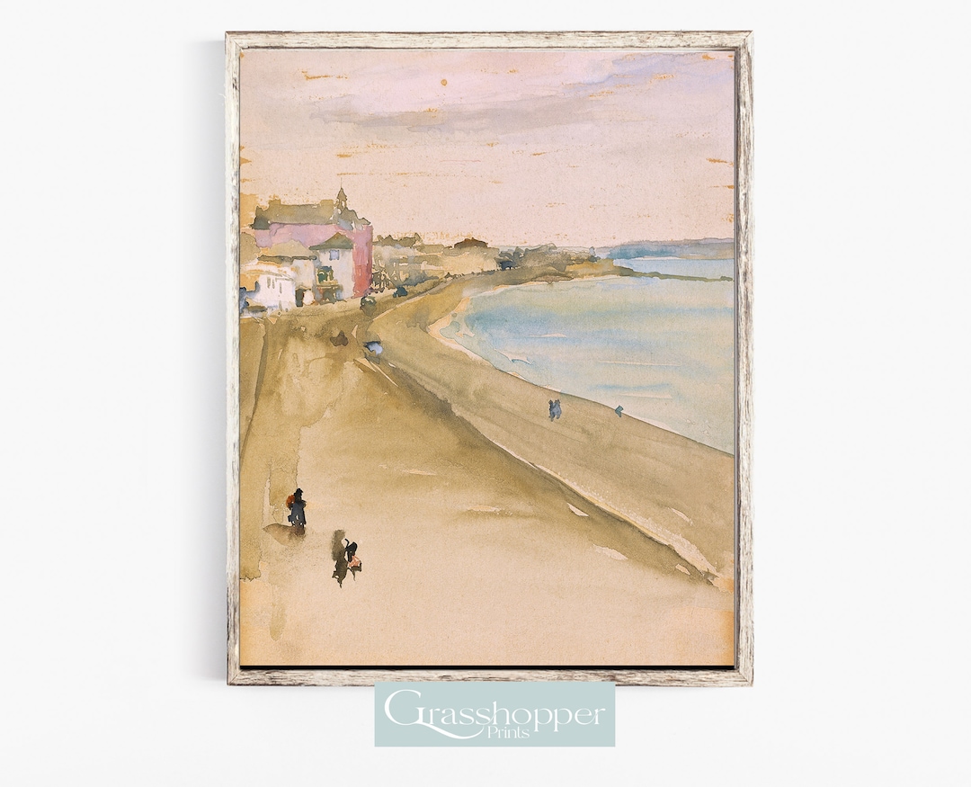 Seaside Watercolour, Beach Landscape, English Country Decor, Coastal ...
