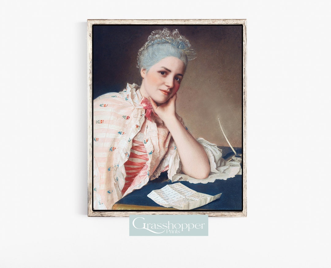 Vintage Portrait, europäische antike Malerei, Rokoko Art Prints ...