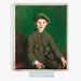 Vintage Painting of Irish Boy, Antique Wall Art, Kids Room Art, Emerald ...