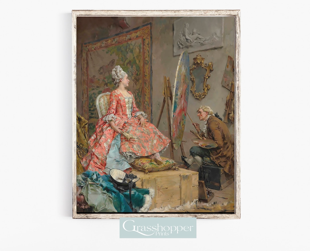 Rococo Portrait Woman, Vintage Model Posing, Antique Baroque Painting ...