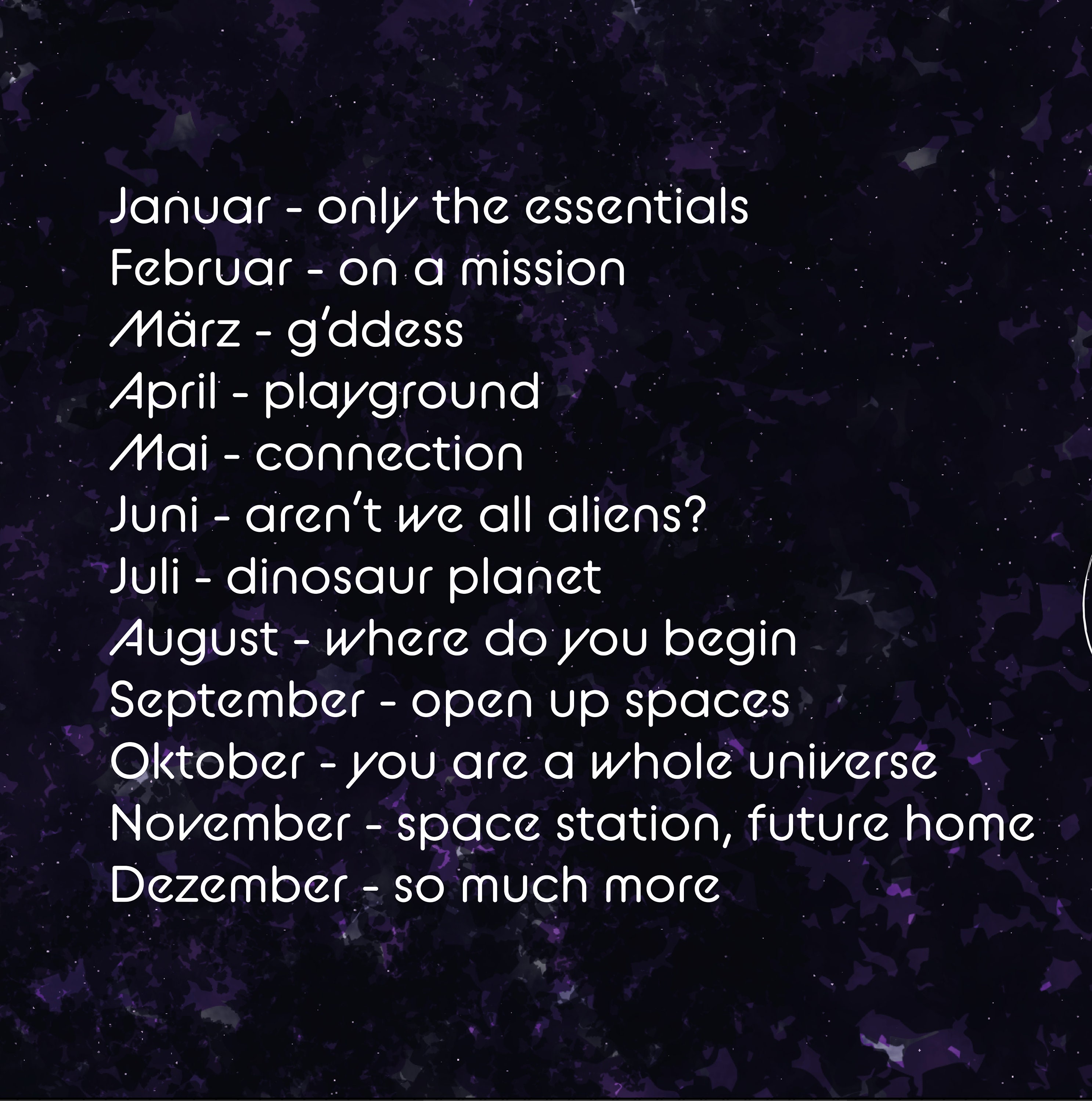 Illustrated Monthly Calendar 2024 We Are Going Into SPACE // Art ...