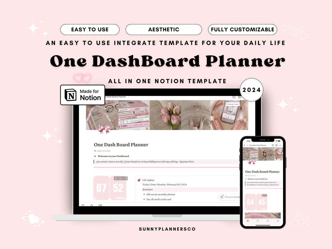 2024 NEW Notion Template, the Girl Dashboard, All in One Notion, Notion ...