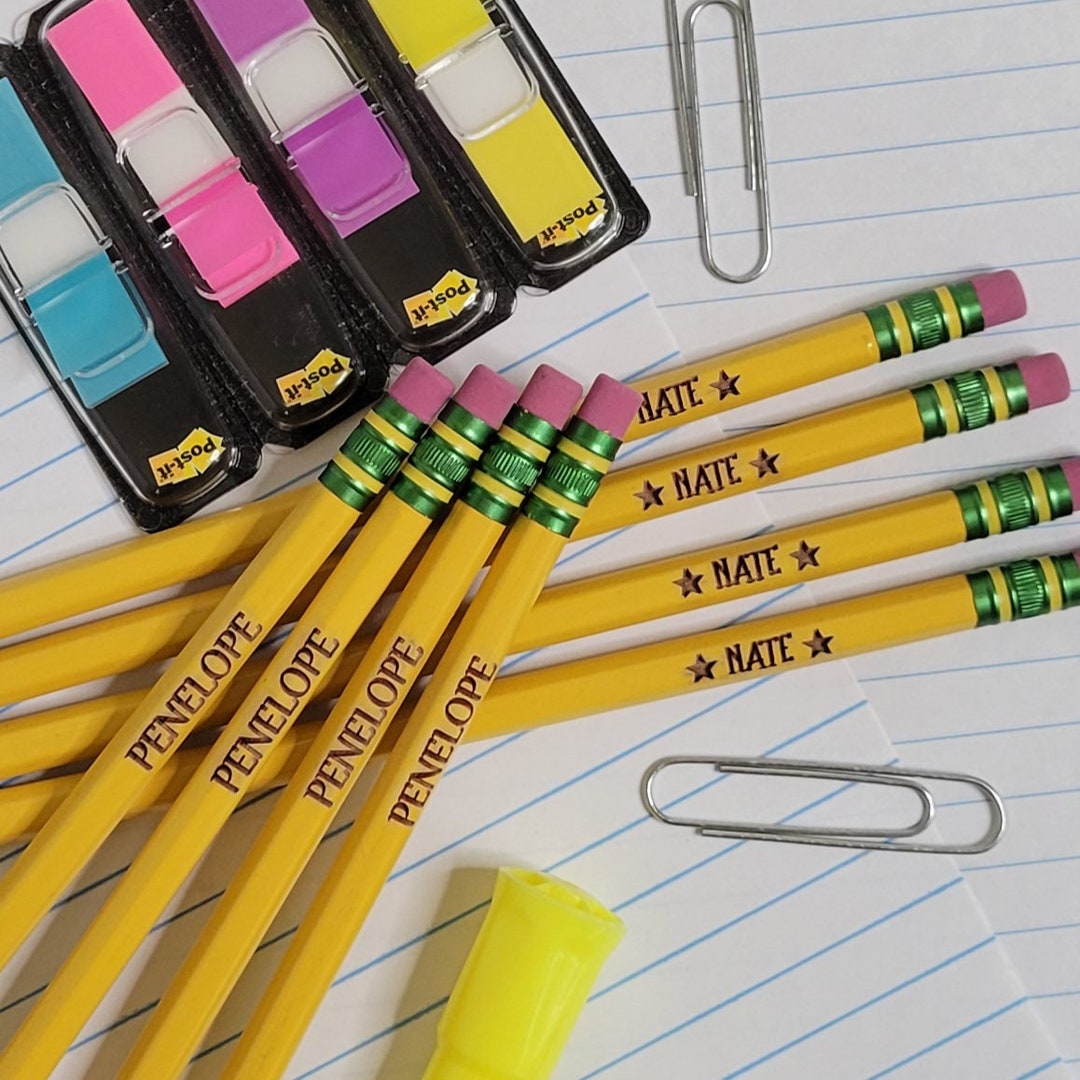 Personalized 2 Pencils, Engraved Custom Message,back to School, Teacher ...