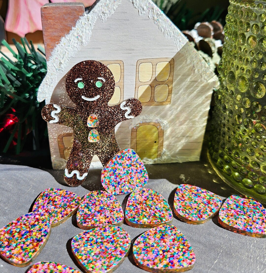 Gingerbread Man Ten Frame Set: Glitter Gumdrop Math Counters - Etsy