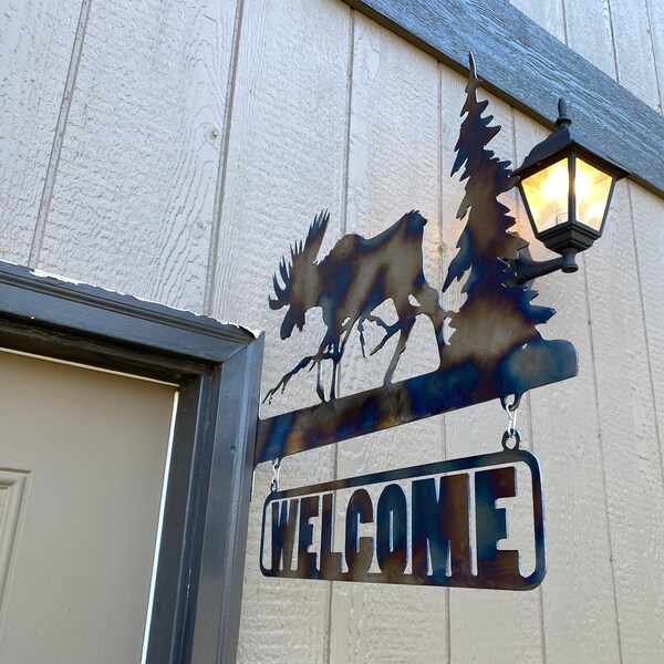 Moose Welcome Sign - Etsy