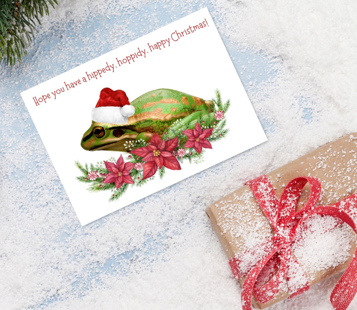 Funny Frog Christmas Card, Wildlife Christmas Card, Animal Christmas ...