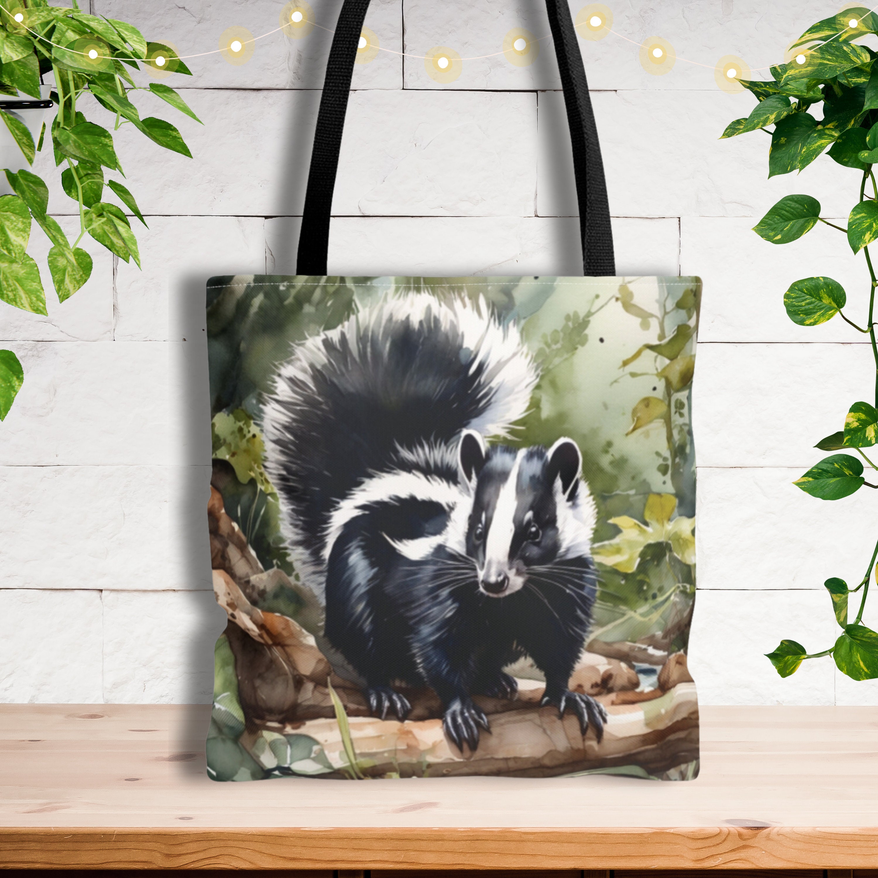 Woodland Skunk Artsy Canvas Forestcore Tote Bag Gift, Shopping Work ...