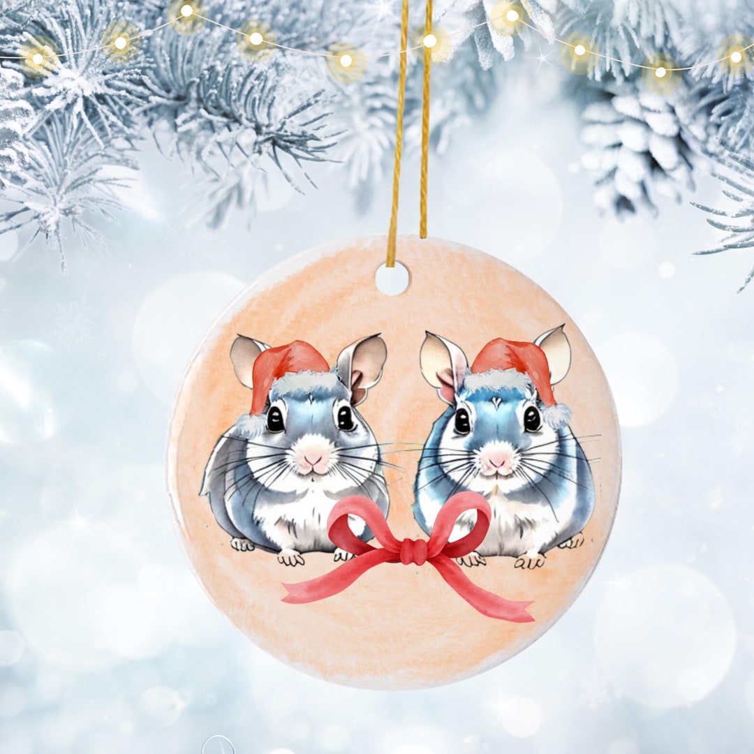 Chinchilla Porcelain Ceramic Round Art Ornaments Gift Pet Lover ...