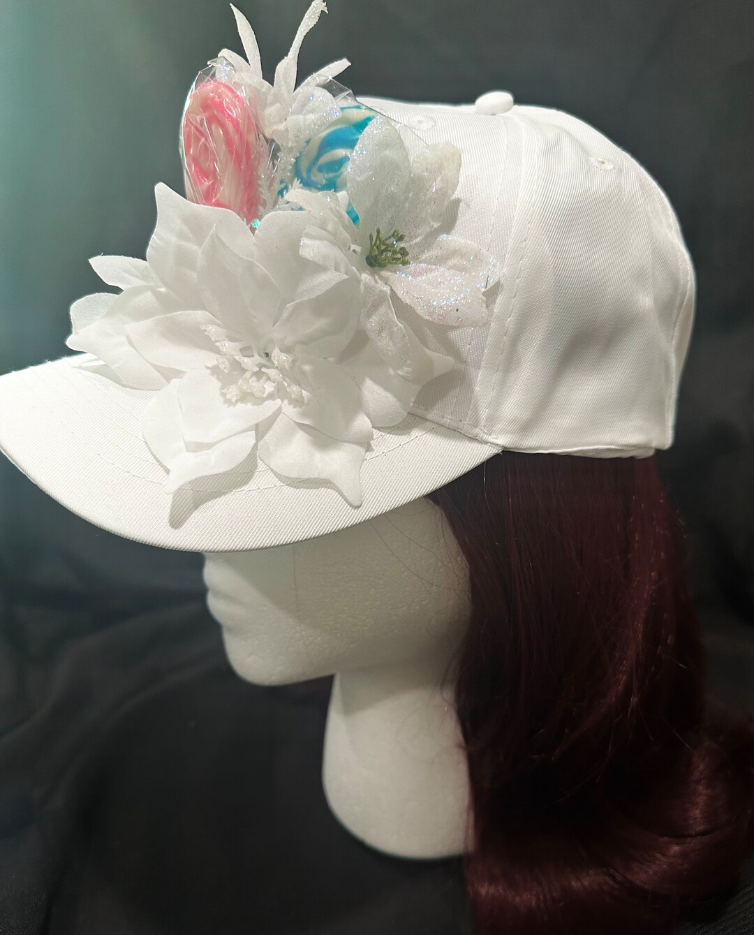 Holiday Decorated Baseball Hat, Christmas Photo Shoot, Holiday Decor, Nutcracker, Pink Christmas ...