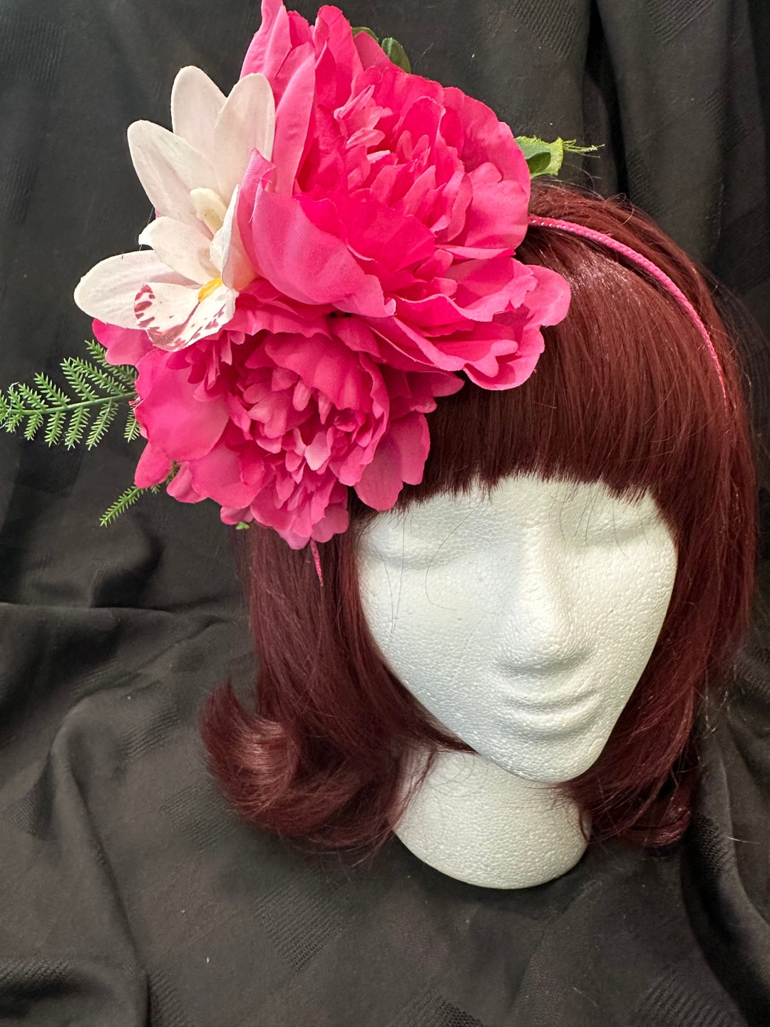 Glamorous Floral Headband, Tiki Headpiece, Wedding Guest, Pin Up ...