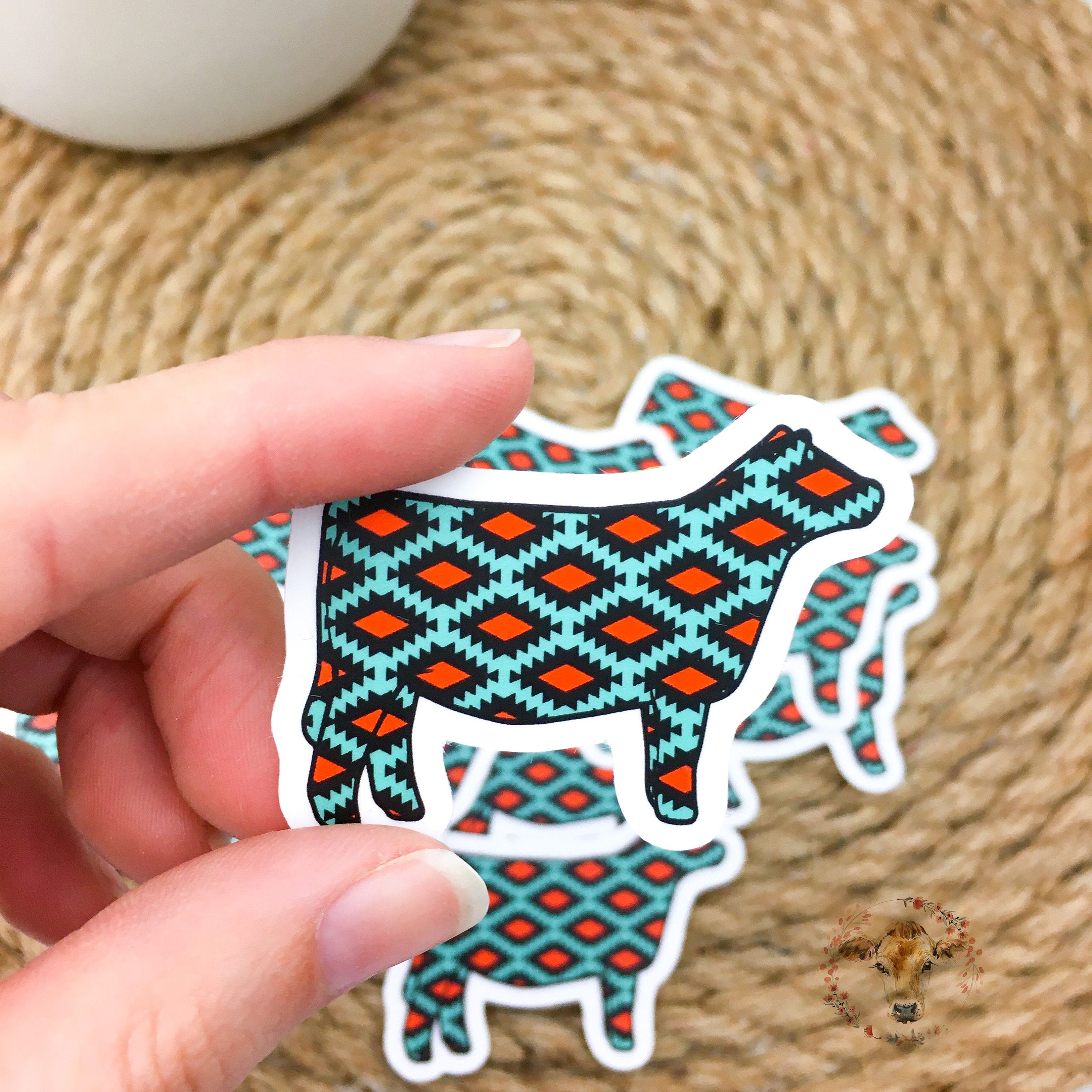 Aztec Mini Show Heifer Vinyl Sticker Weather Proof Sticker - Etsy