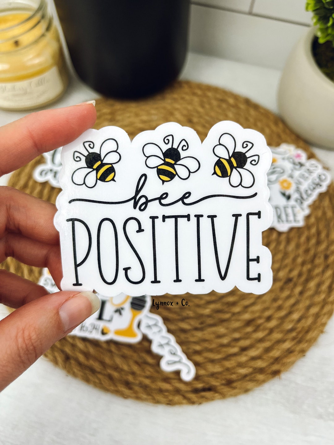 Bee Positive Sticker, Honey Bee Sticker Pun, Weatherproof Sticker ...