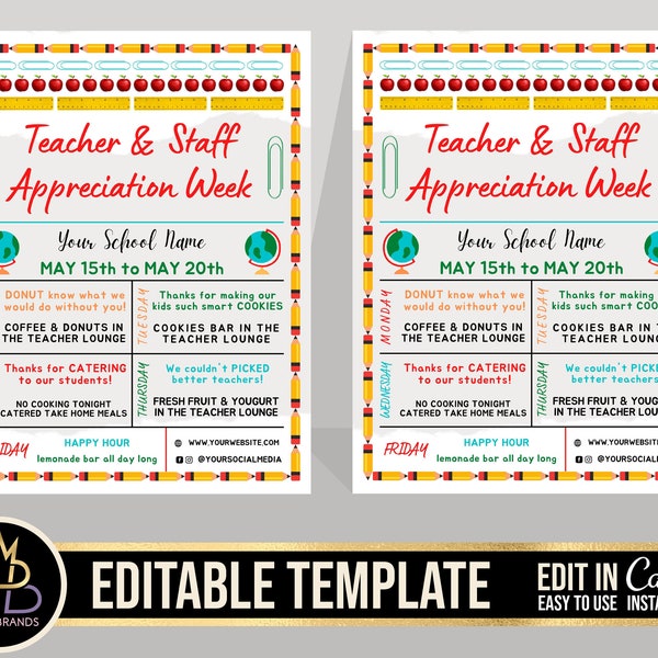 Staff Appreciation Week Itinerary - Etsy