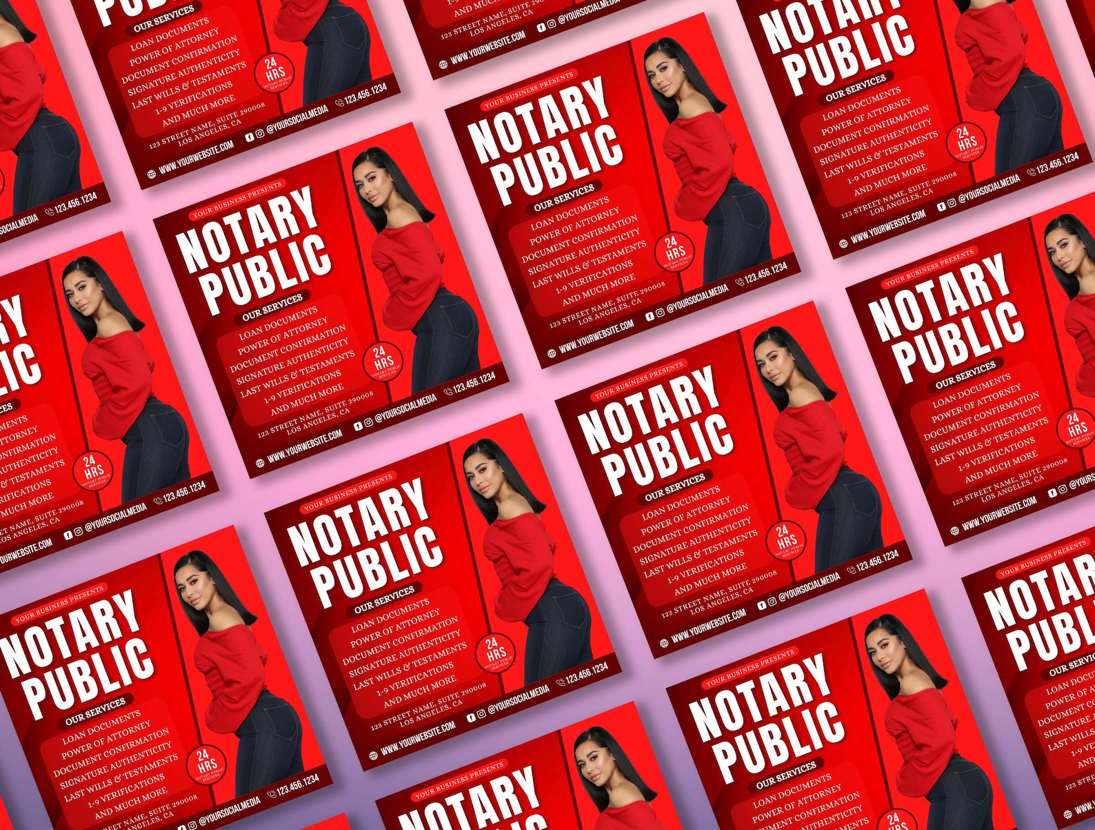 Notary Public Service Flyer Template Notary Social Media | Etsy