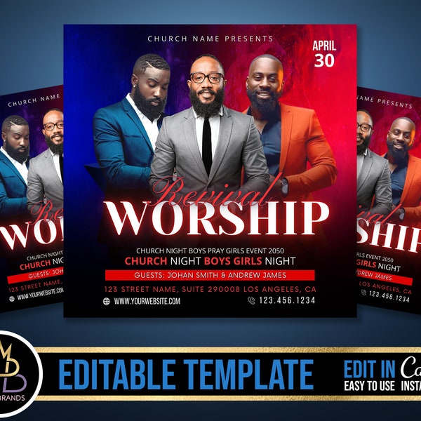 Editable Church Revival - Etsy