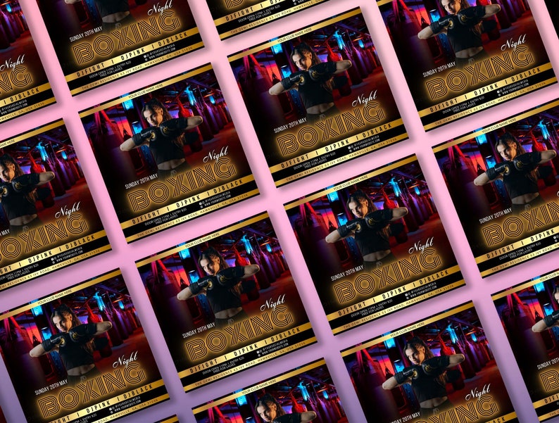 Editable Party Flyer Social Media, Boxing Night Flyer, Party Invitation ...