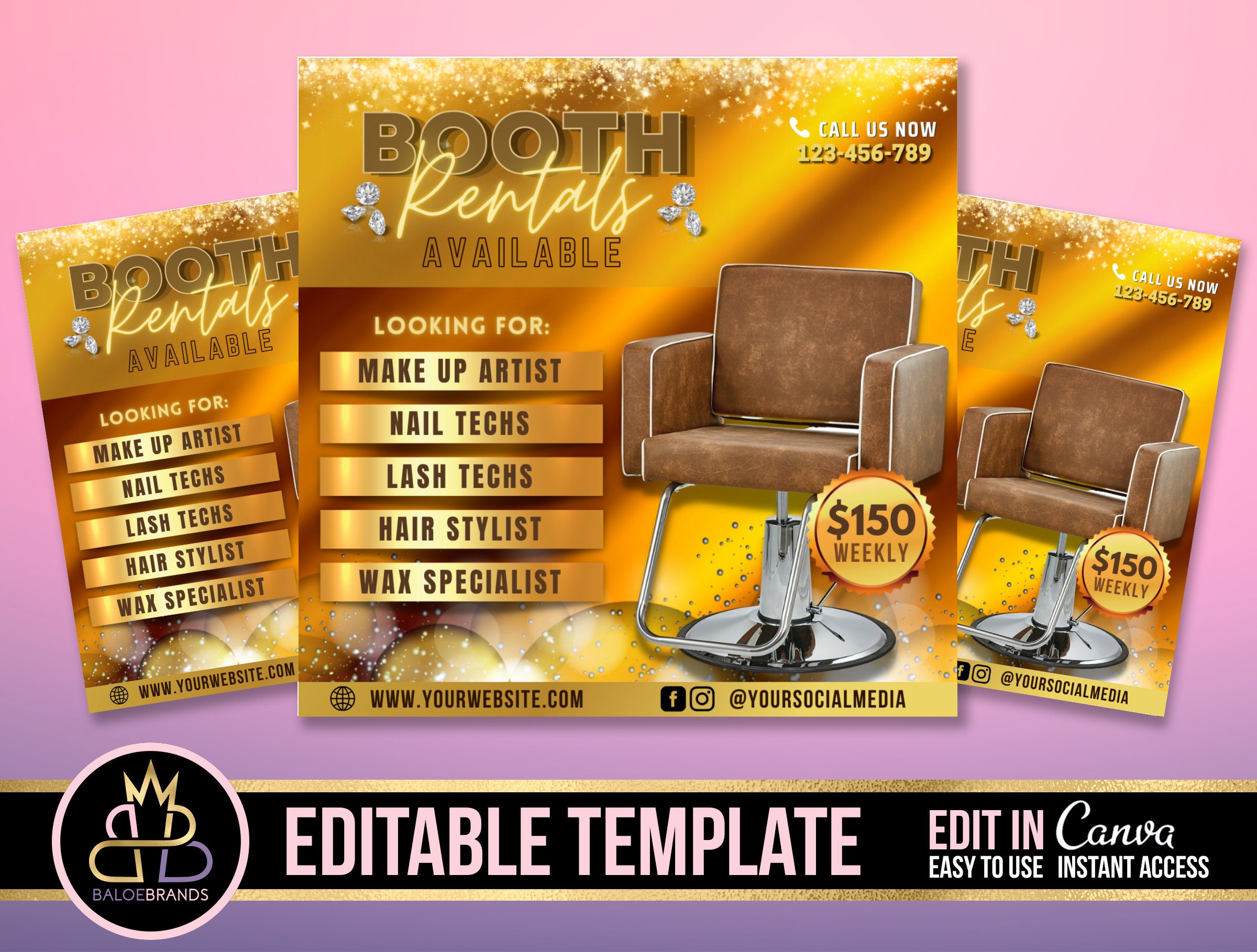 Booth Rental Flyer Canva Booth for Rent Flyer Template - Etsy