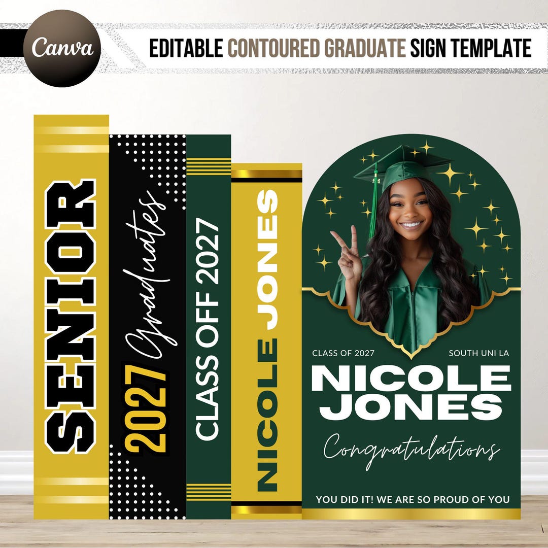 Custom Graduation Decor, Graduation Books Editable Canva, Graduate ...