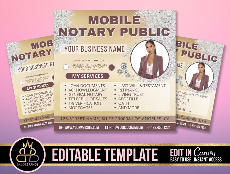 Notary Public Service Flyer Template, Notary Social Media Flyer ...
