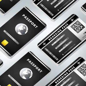 PASSPORT BUSINESS Cards, Boarding Pass Business Cards, DIY Canva ...
