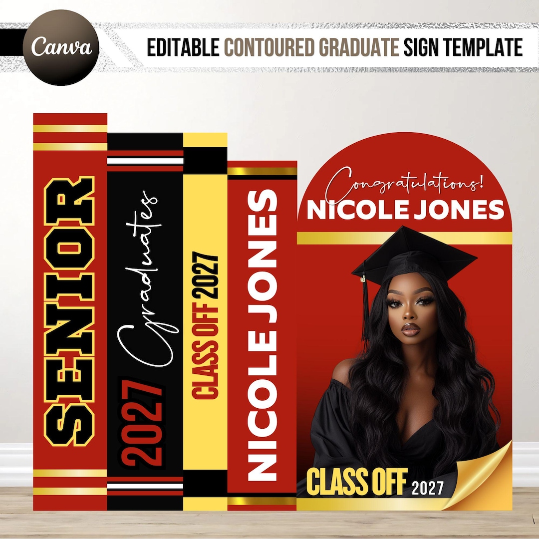 Custom Graduation Decor, Graduation Books Editable Canva, Graduate ...