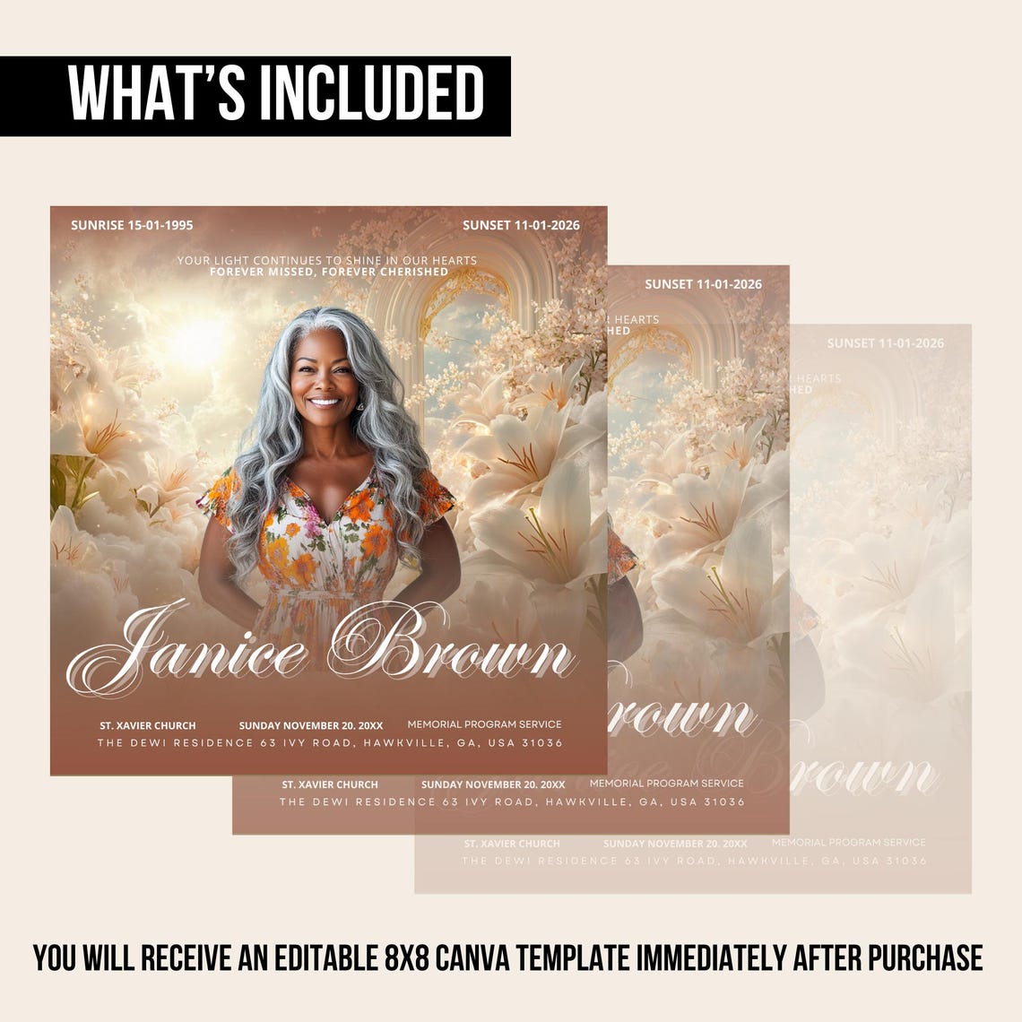 Memorial Funeral Announcement Flyer, Funeral Announcement Template ...