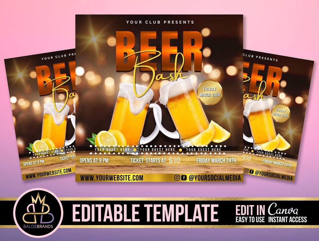 Beer Tasting, Grand Opening, Event Flyer, DIY Flyer Template, Cheers ...